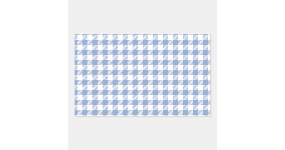 Checked Blue Gingham Classic Pattern Rectangular Sticker | Zazzle