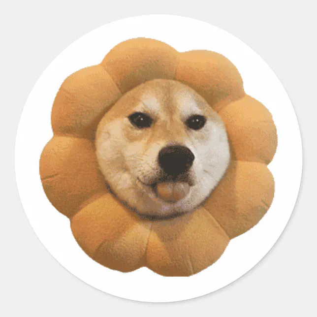CHEEMS Shiba Dog Meme Classic Round Sticker | Zazzle