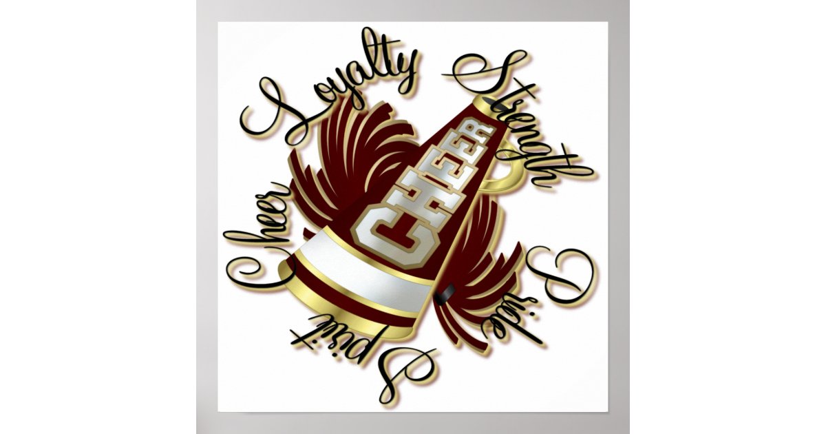 Cheerleading Maroon and Gold Qualities Poster | Zazzle