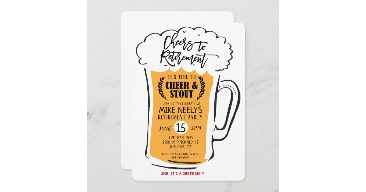 Cheers to Retirement Beer Retirement Invitation | Zazzle