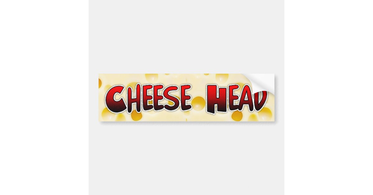 Cheese Head Wisconsin Humour Bumper Sticker | Zazzle