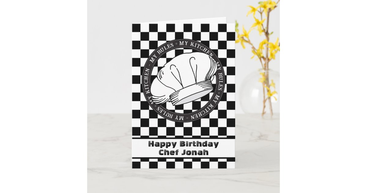 Chef and Cook Happy Birthday Culinary School Card | Zazzle