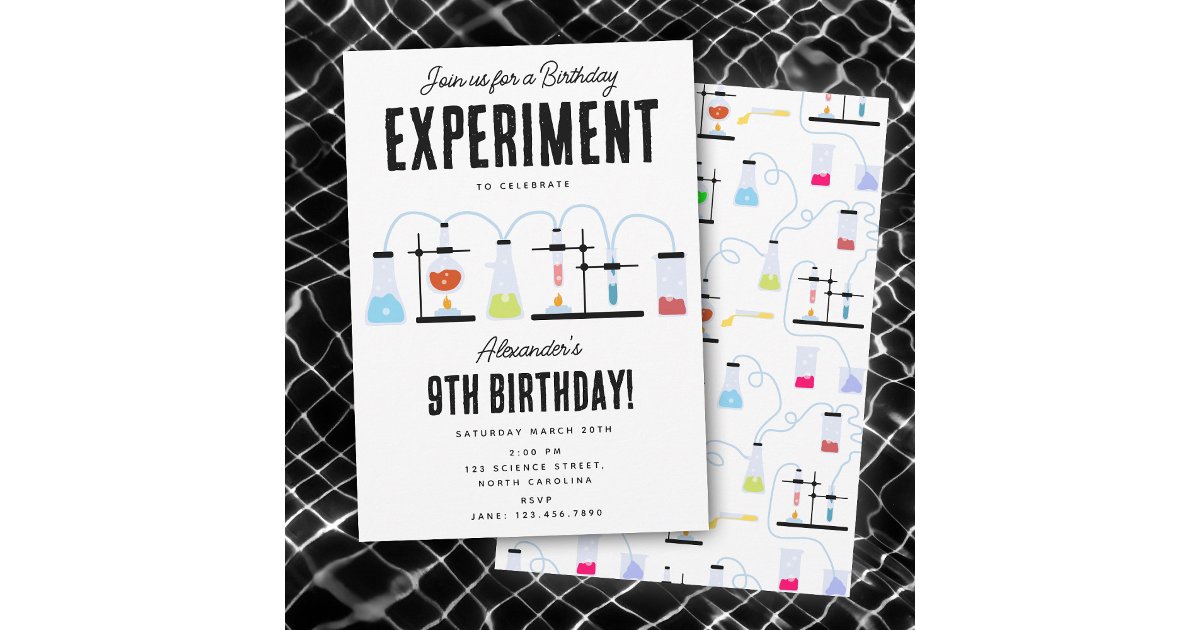 Chemistry Science Test Tubes Kids Birthday Party Invitation | Zazzle