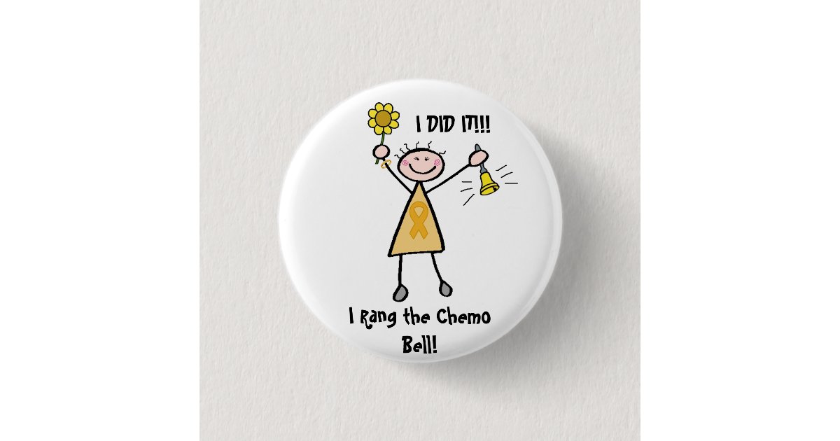 Chemo Bell - Childhood Cancer Gold Ribbon 3 Cm Round Badge | Zazzle