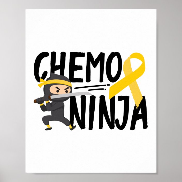Chemo Ninja Childhood Cancer Awareness Poster | Zazzle.co.uk