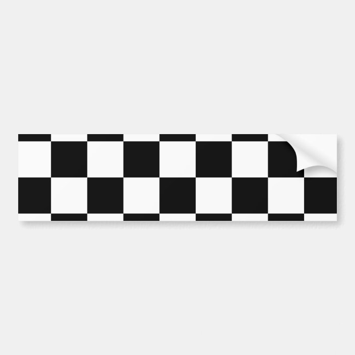 Chequered Black and White Bumper Sticker | Zazzle.co.uk