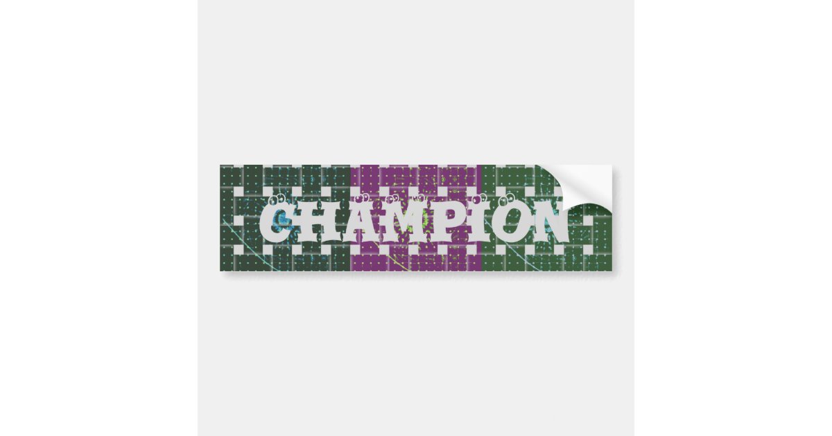 Chequered Blue and Purple Art Print Bumper Sticker | Zazzle