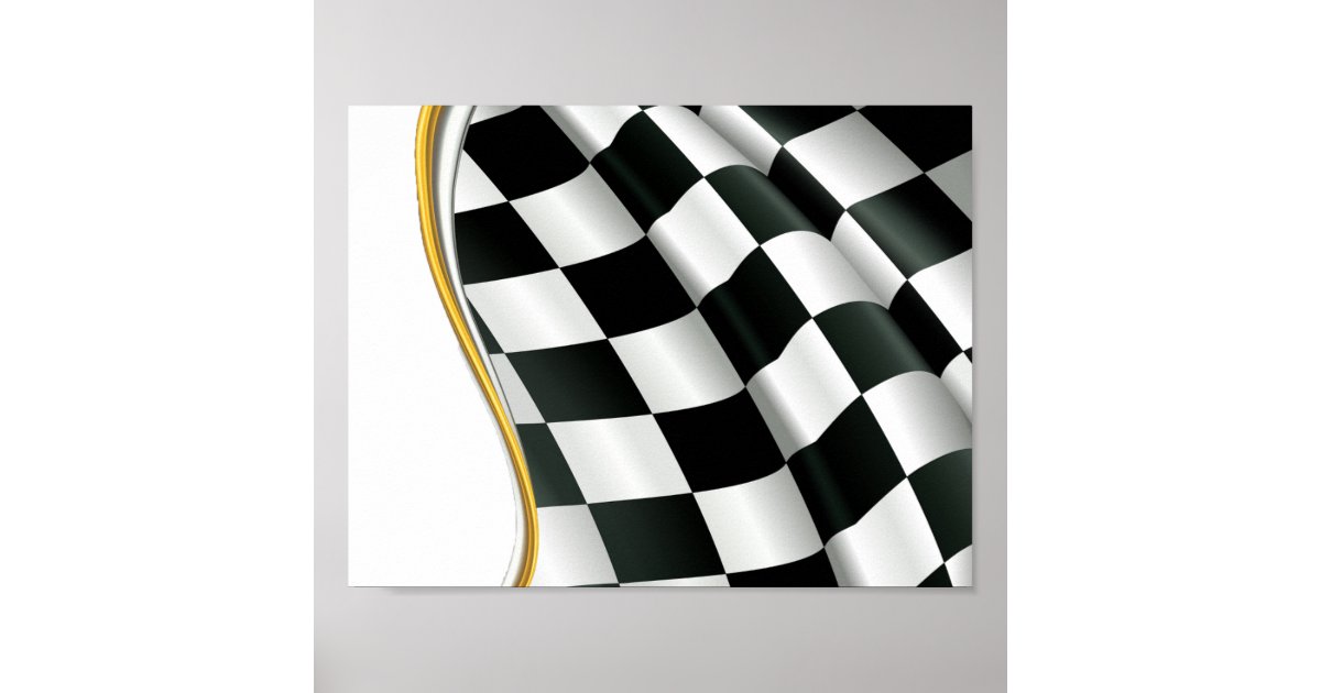 Chequered Flag Poster | Zazzle