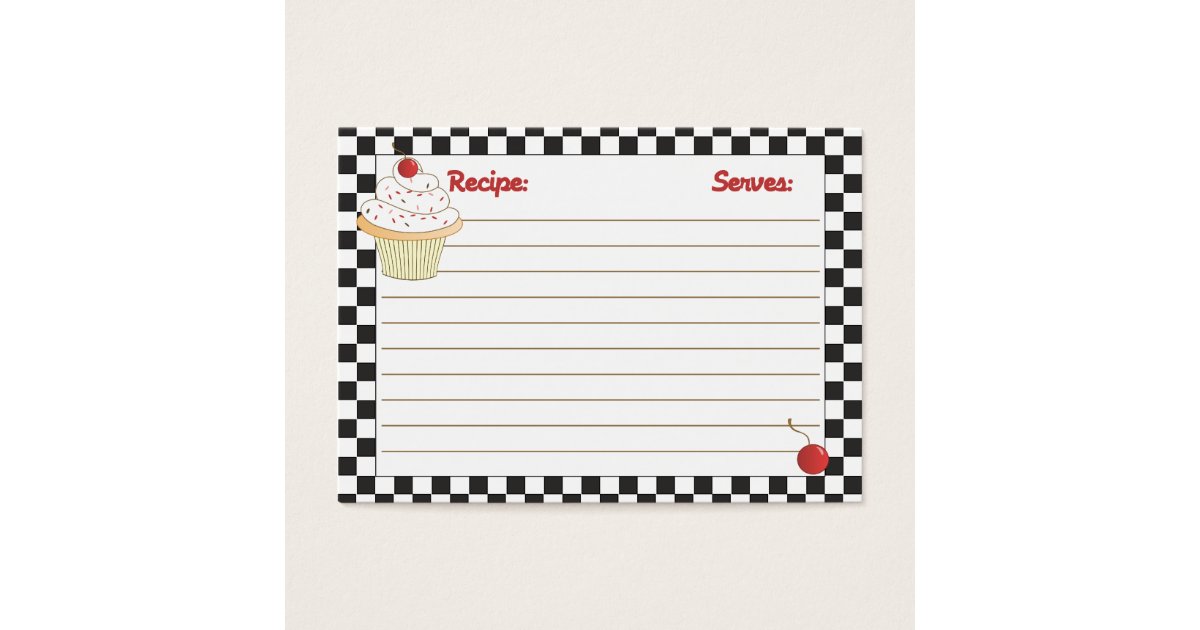 Cherry Cupcake Mini Recipe Cards | Zazzle