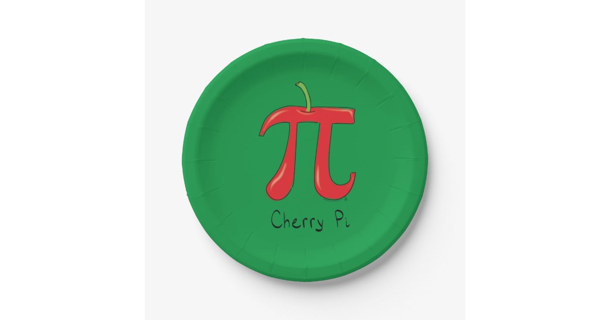 Cherry Pi Cute Math Pi Day Party Paper Plates | Zazzle