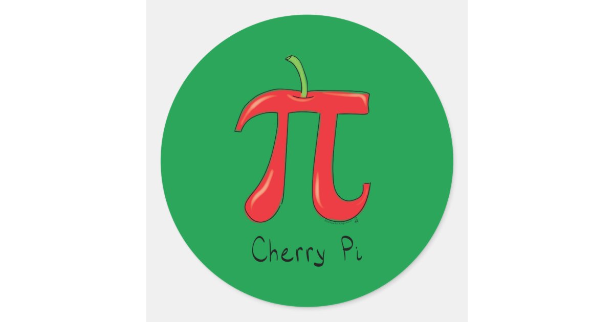 Cherry Pi Symbol Math Teacher Funny Classic Round Sticker | Zazzle
