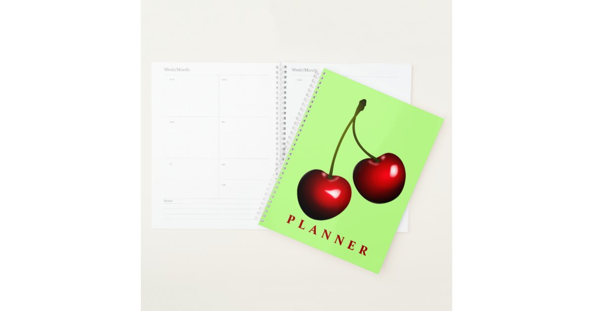 Cherry Planner with Custom Colours or Text | Zazzle