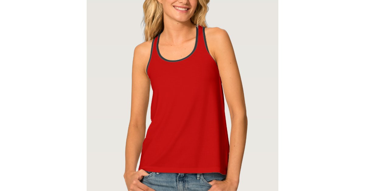 Cherry Red all over print tank top | Zazzle