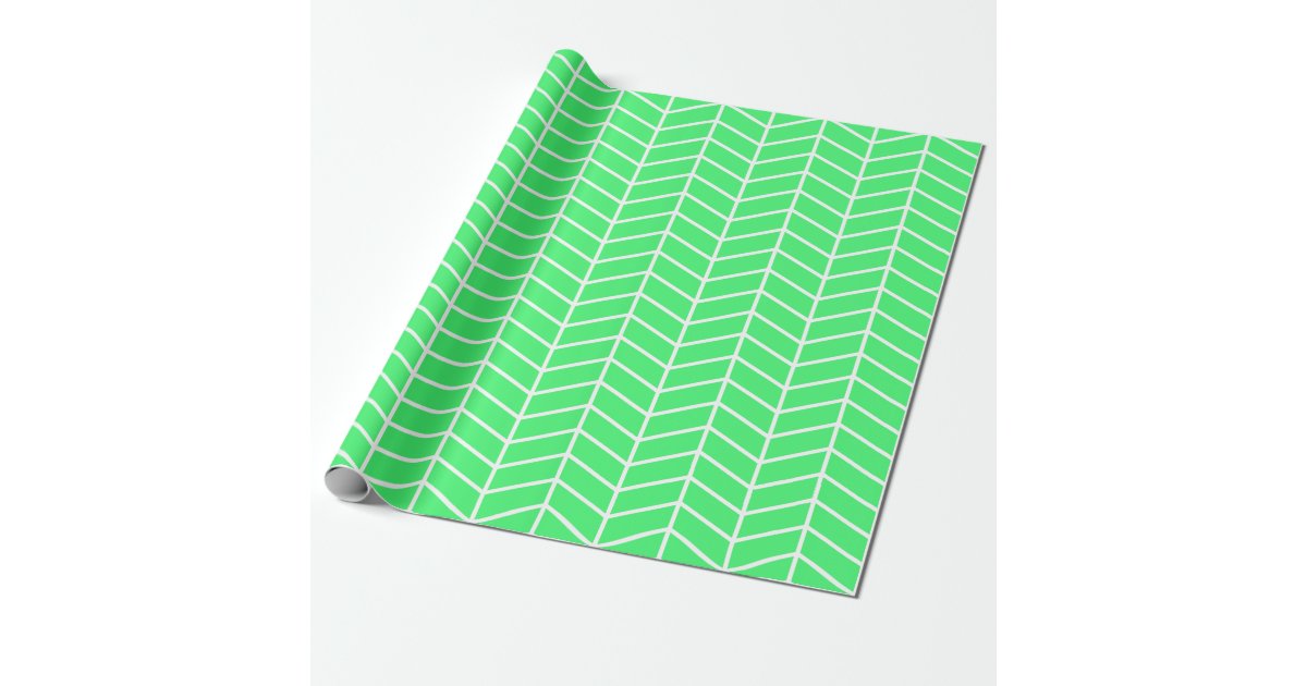 Chevron Wrapping Paper - White on Light Green |XL| | Zazzle