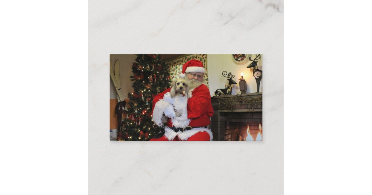 Chewy and Santa Business Card | Zazzle