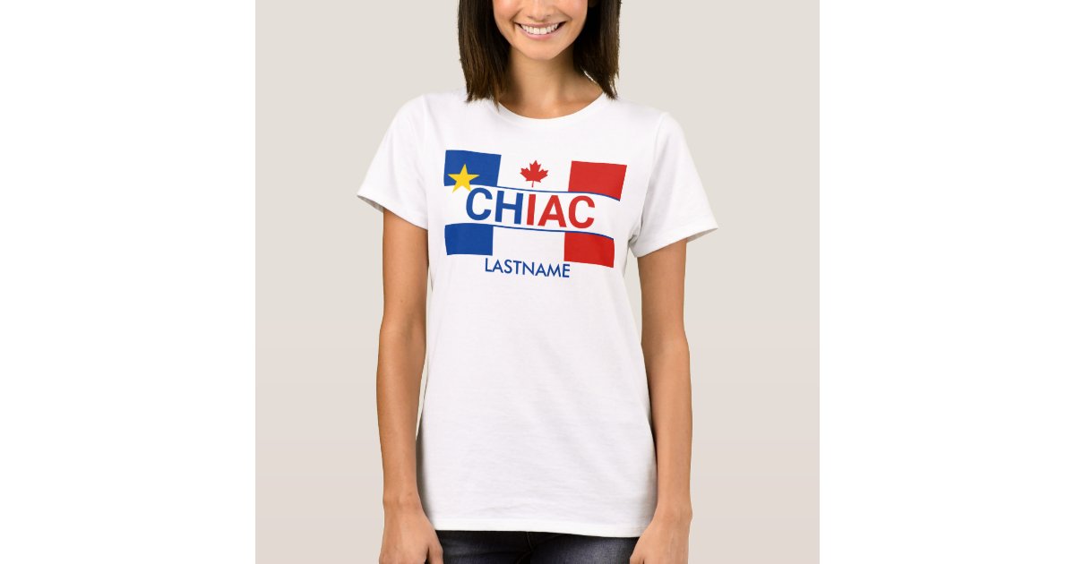 Chiac Acadian Canadian Flag Personalised T-Shirt | Zazzle