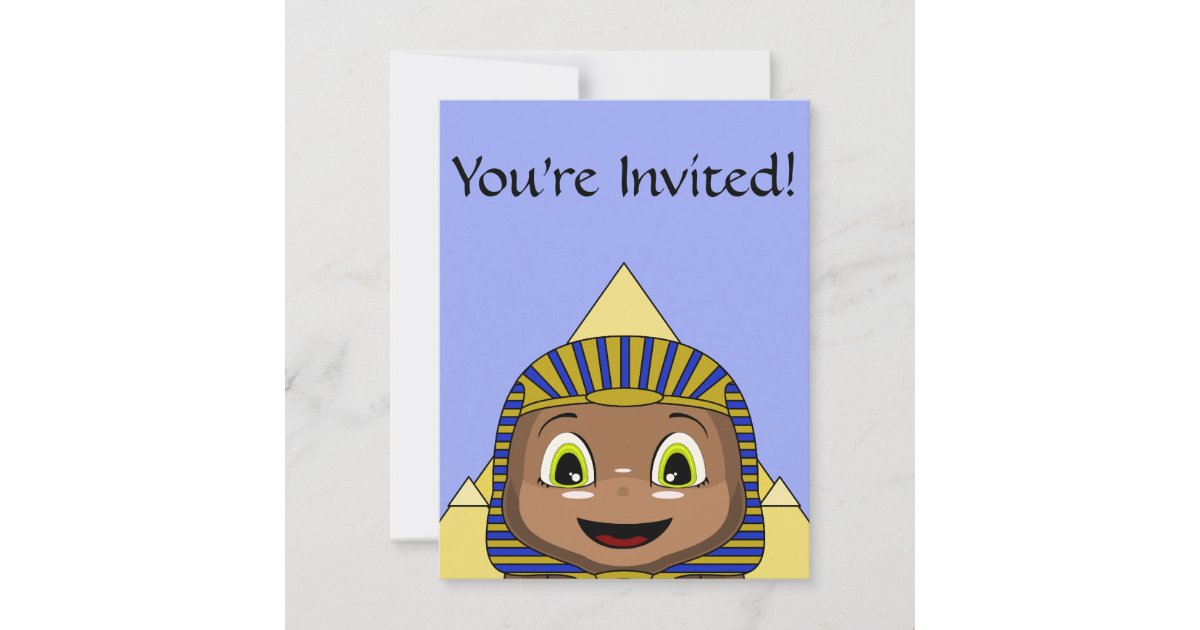 Chibi Sphinx With Pyramids Invitation | Zazzle