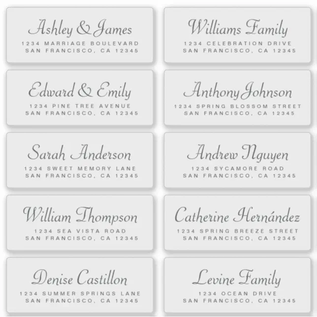 Chic Calligraphy Wedding Guest Address Labels | Zazzle