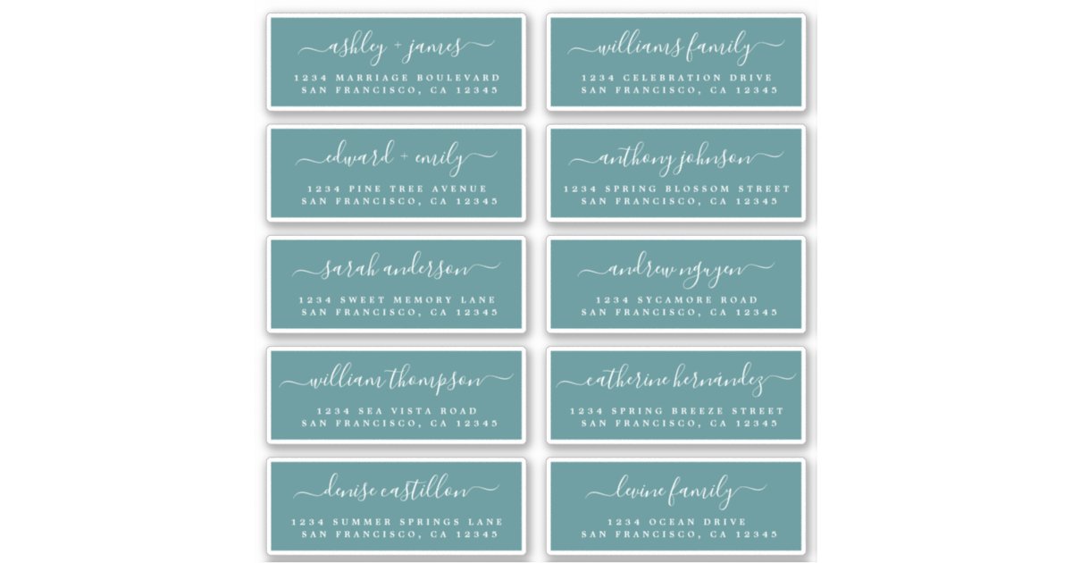 Chic Calligraphy Wedding Guest Address Labels | Zazzle