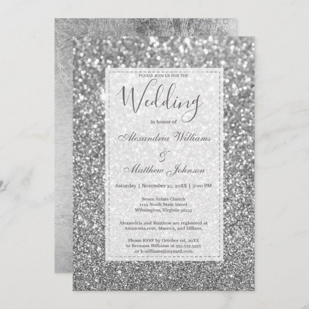 Glitter Wedding Invitations | Zazzle.co.uk