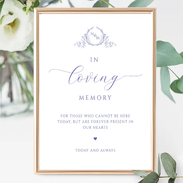 Chic, In loving Memory, Monogrammed Lavender Sign | Zazzle