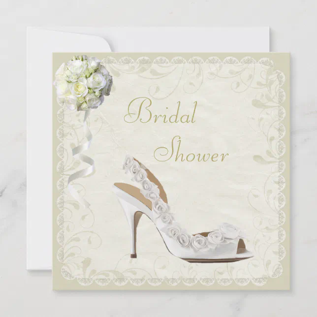 Chic Shoe & Bouquet Bridal Shower Invitation | Zazzle