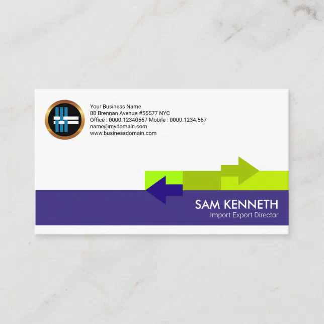 Chic Simple Distribution Arrows Import Export Business Card | Zazzle