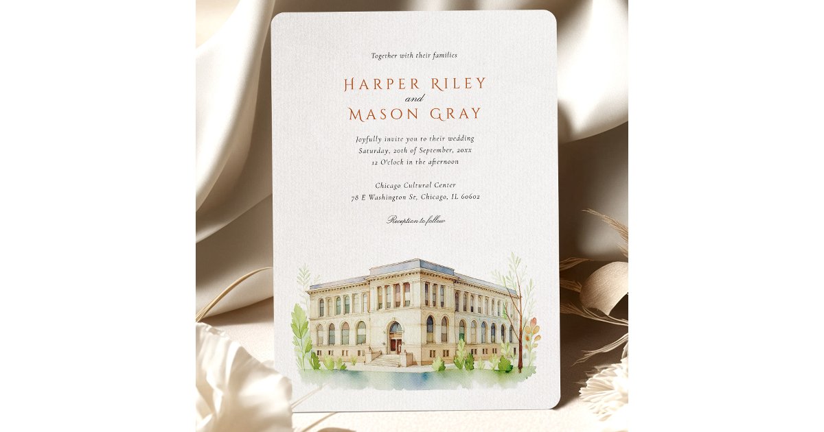Chicago Cultural Centre Wedding Invitation | Zazzle
