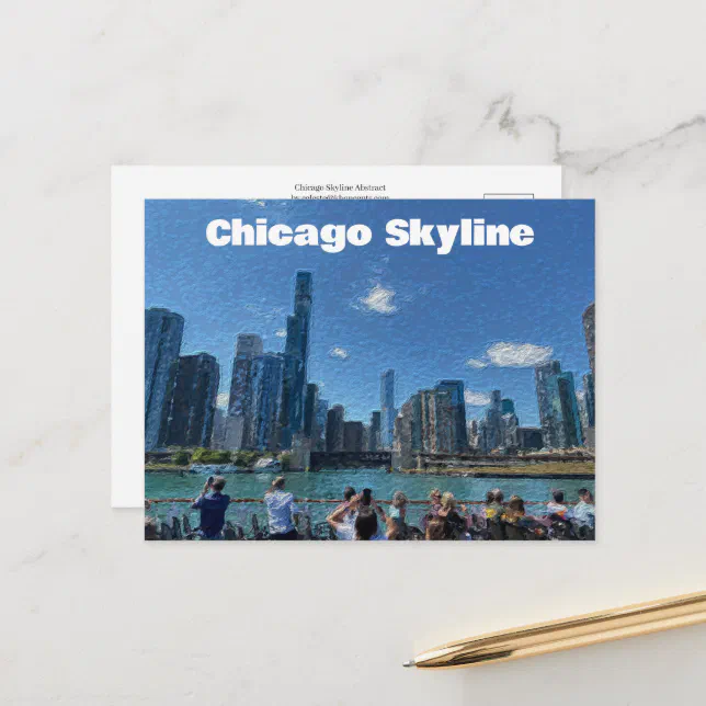 Chicago, Illinois Abstract Skyline Postcard | Zazzle
