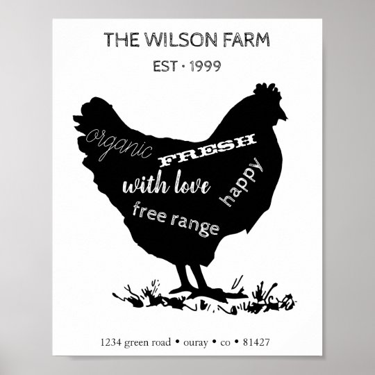 Chicken Farm ⎢Personalised Poster | Zazzle.co.uk