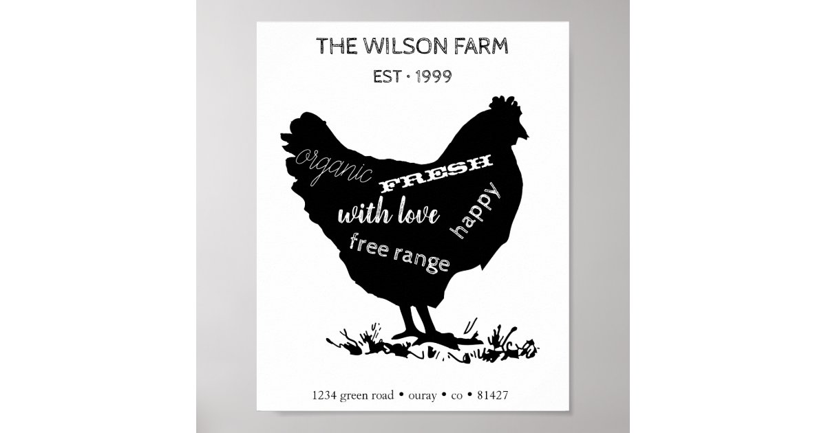 Chicken Farm ⎢Personalised Poster | Zazzle