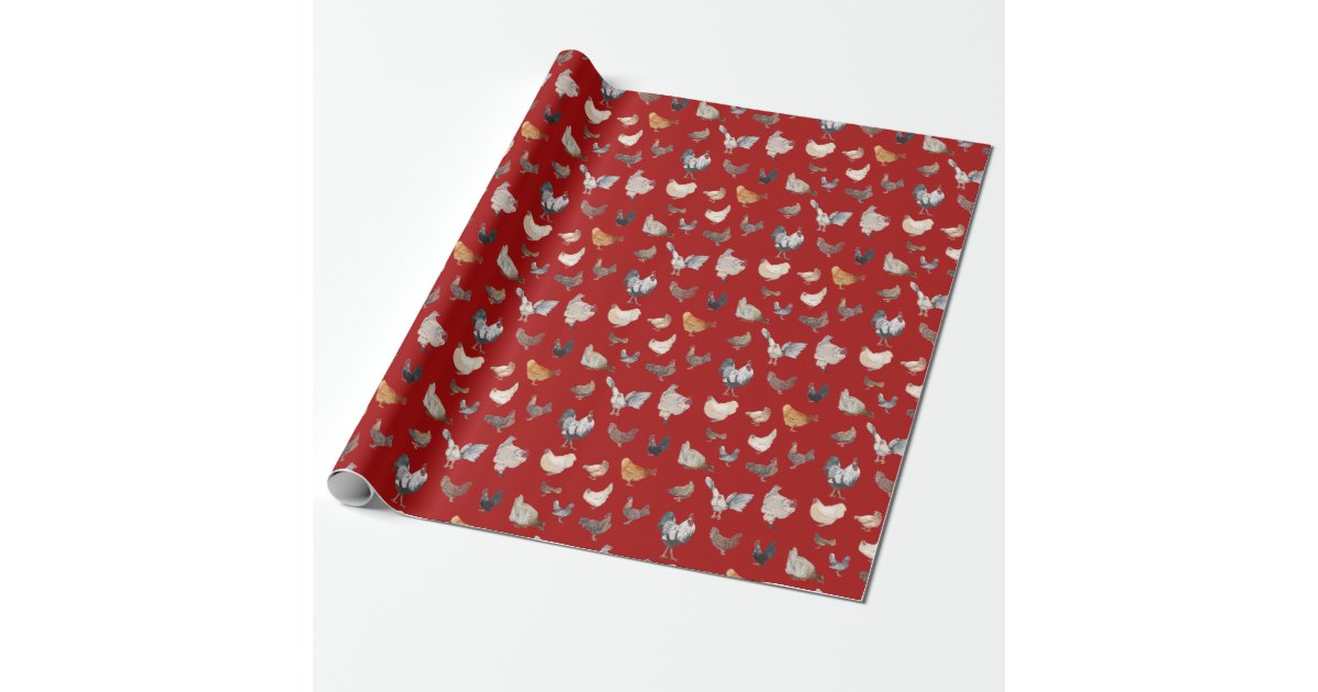 Chicken Happy Wrapping Paper | Zazzle