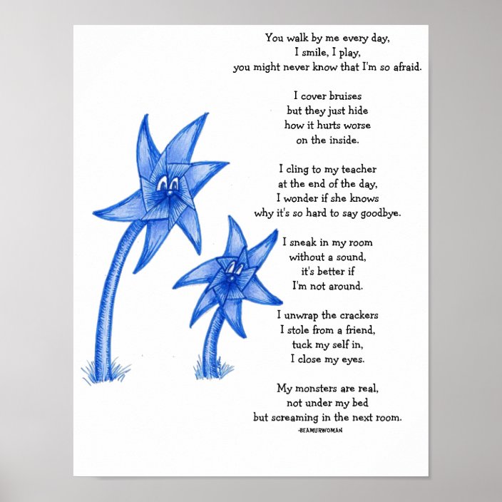 Child Abuse Awarness Poem Art Poster | Zazzle.co.uk