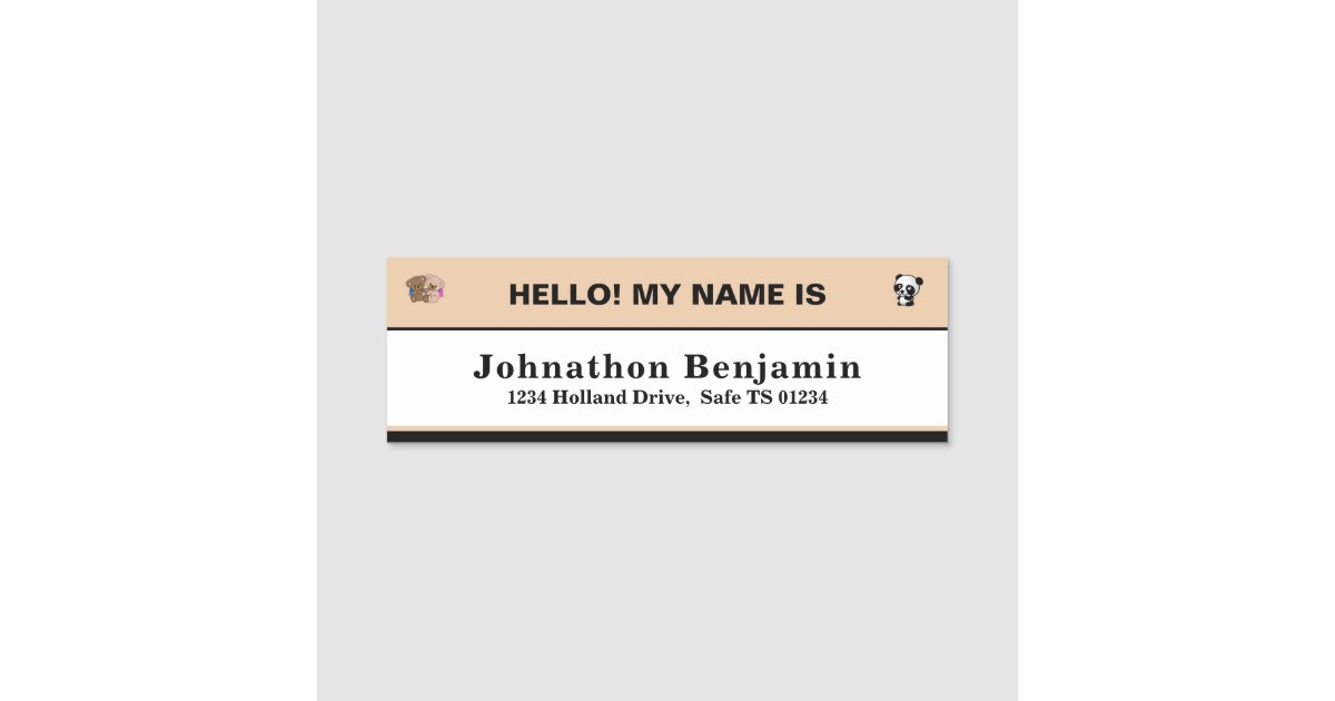 Child Boy Girl Kids ID Student Identification Name Tag | Zazzle