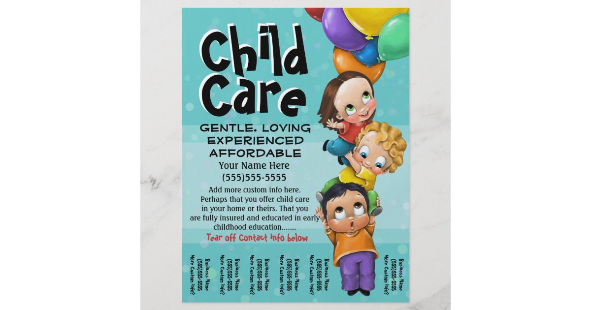 Child Care. Babysitting. Day Care. Tear sheet | Zazzle