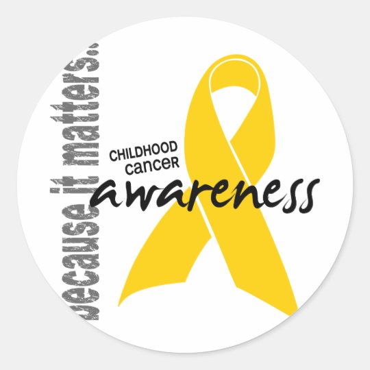 Childhood Cancer Awareness Classic Round Sticker | Zazzle.co.uk