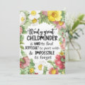 Childminder Card Thank You Card Truly Great | Zazzle