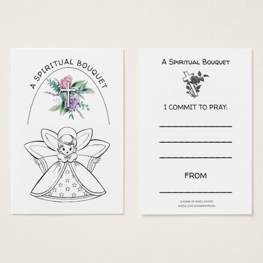 Children's Angel Spiritual Bouquet Prayer Card | Zazzle.co.uk