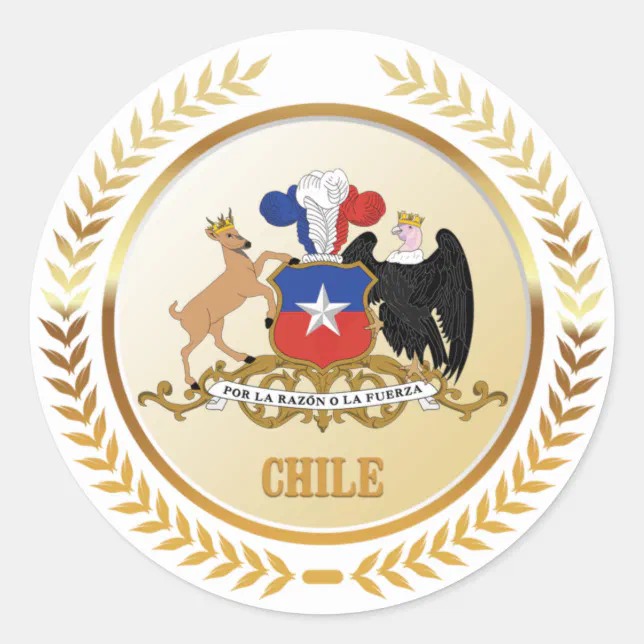 Chile Coat Of Arms Classic Round Sticker | Zazzle