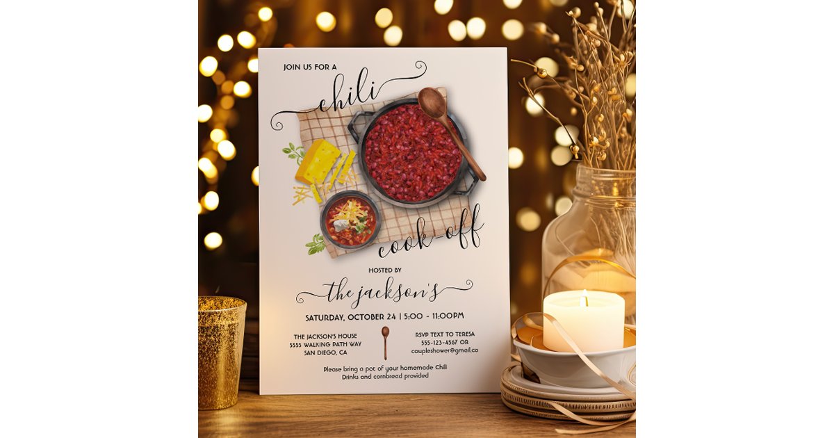 Chilli Cook Off Party Invitation | Zazzle