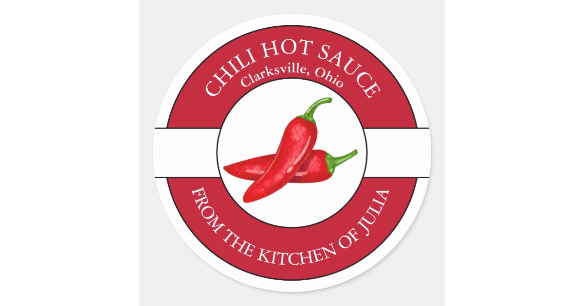 Chilli Hot Sauce Label | Zazzle