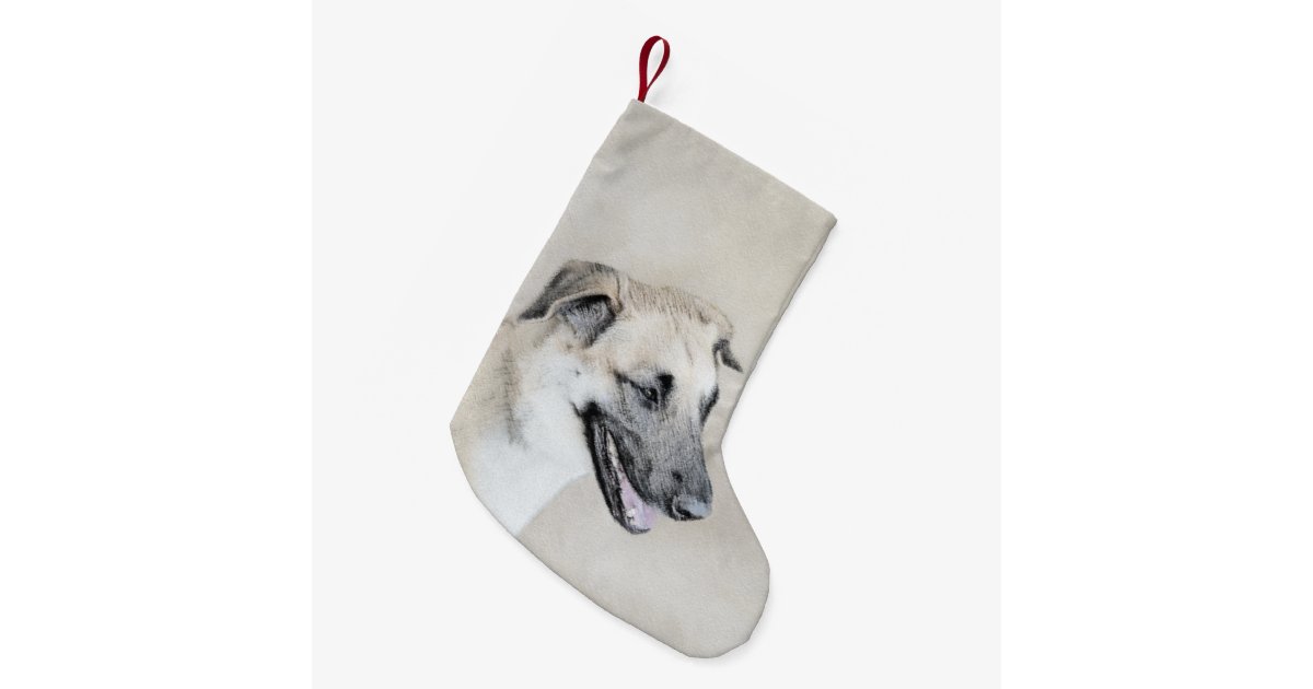 Chinook (Helicopter Ears) Painting - Dog Art Small Christmas Stocking ...