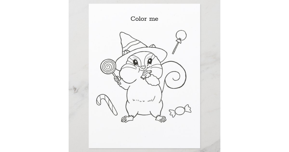 Chipmunk Halloween Colouring Pages & Maze Sheet | Zazzle