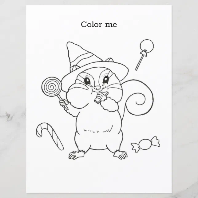 Chipmunk Halloween Colouring Pages & Maze Sheet | Zazzle