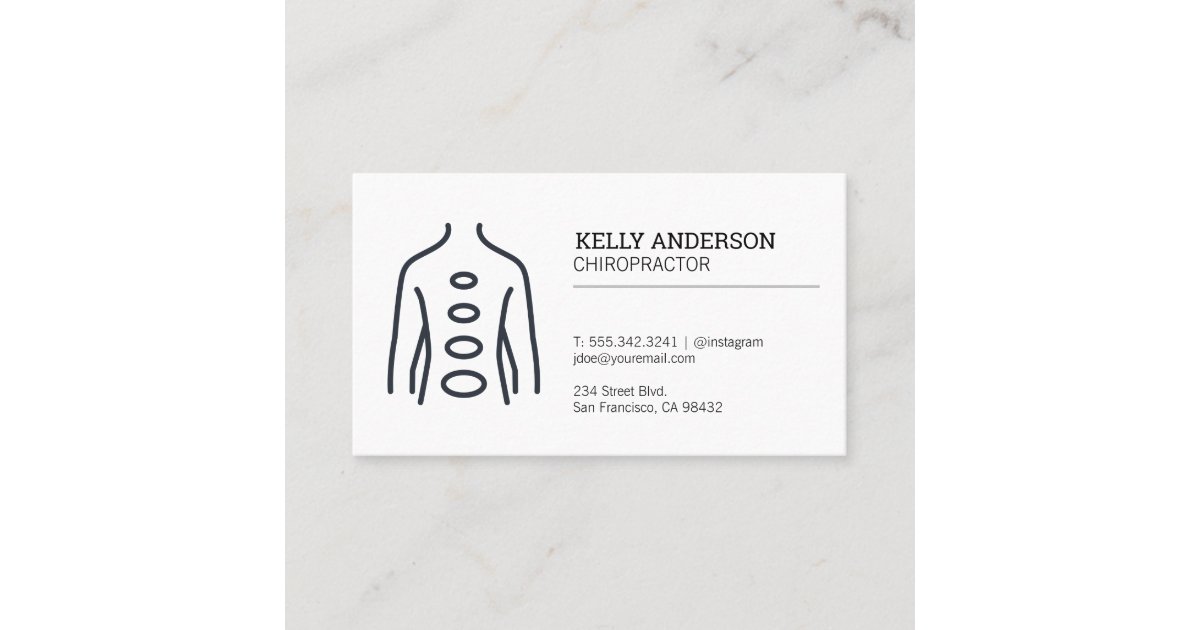 Chiropractor | Back Diagram Business Card | Zazzle