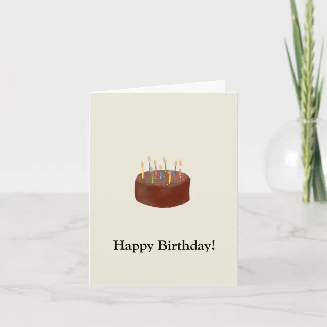 Chocolate cake birthday card | Zazzle
