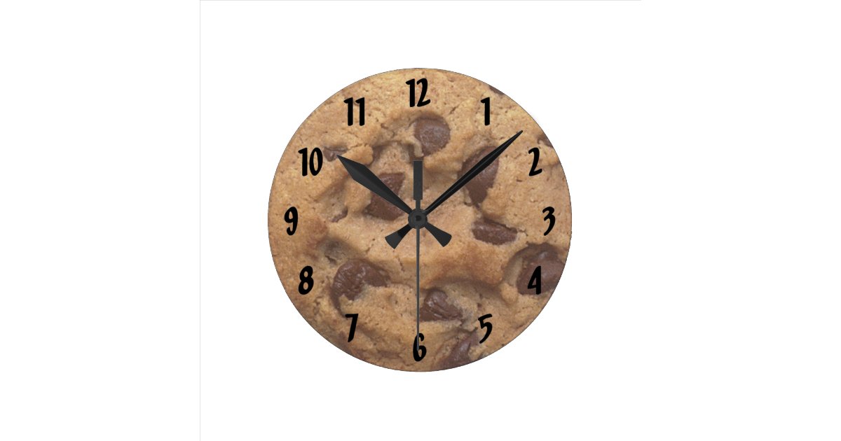 Chocolate Chip Cookie Numbered Wall Clock | Zazzle.co.uk