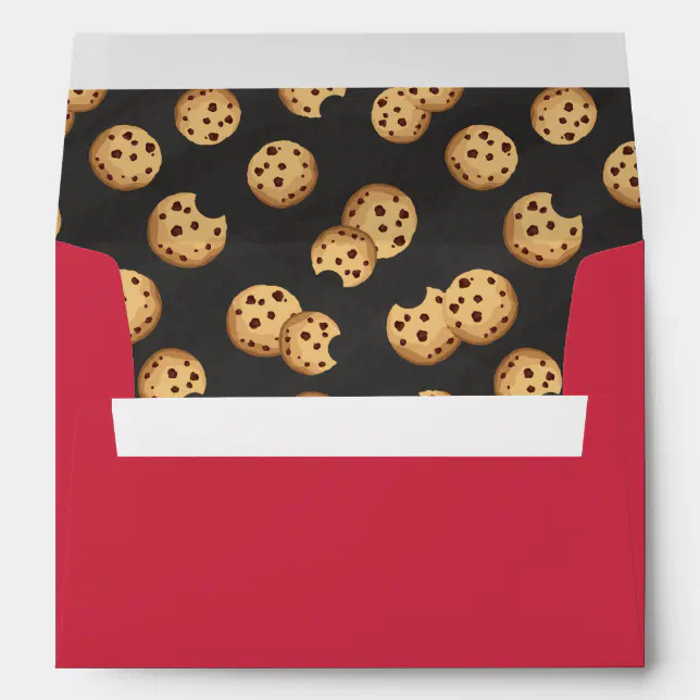 Chocolate Chip Cookies Chalkboard Birthday Party Envelope | Zazzle