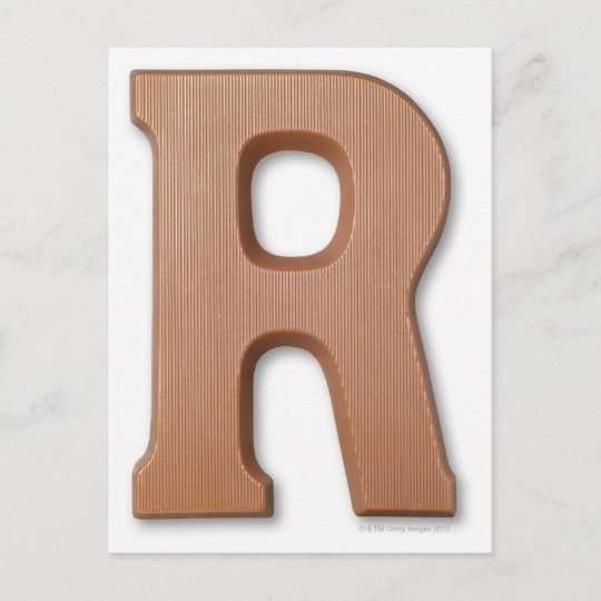 Chocolate letter r postcard | Zazzle.co.uk