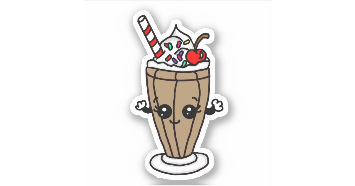 Chocolate Milkshake Cartoon Sticker Zazzle